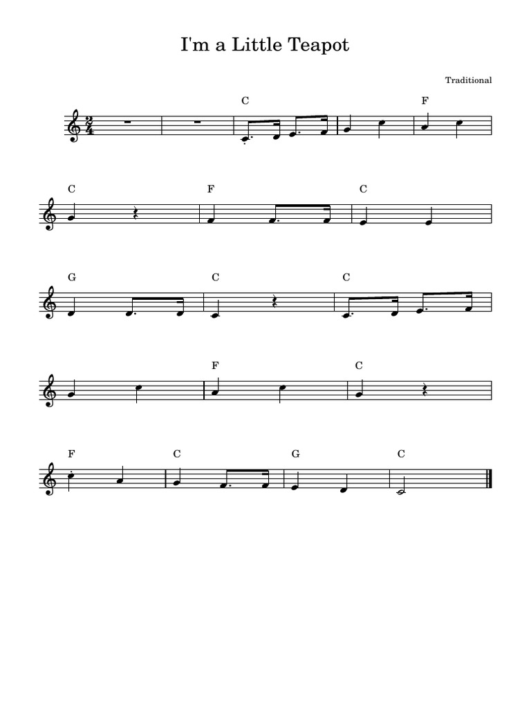 "I'm a Little Teapot Sheet Music" | PDF