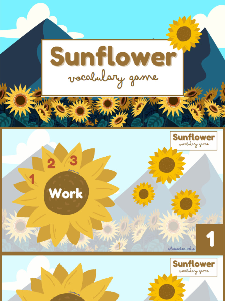 SUNFLOWER - Vocabulary Game - @lateacher - Celia | PDF