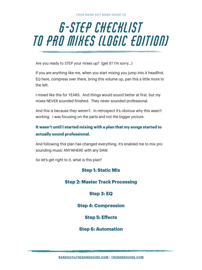 6 Steps For Mixing | PDF | Sound Technology | Sound