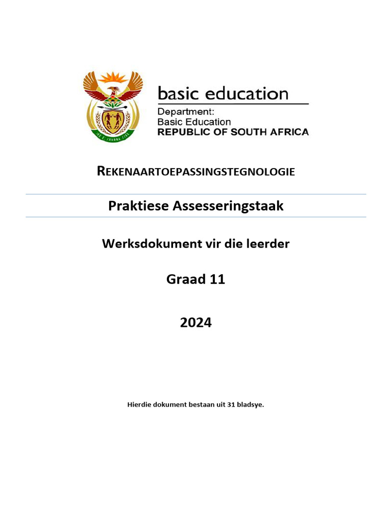 Graad 11 RTT PAT 2024 | PDF