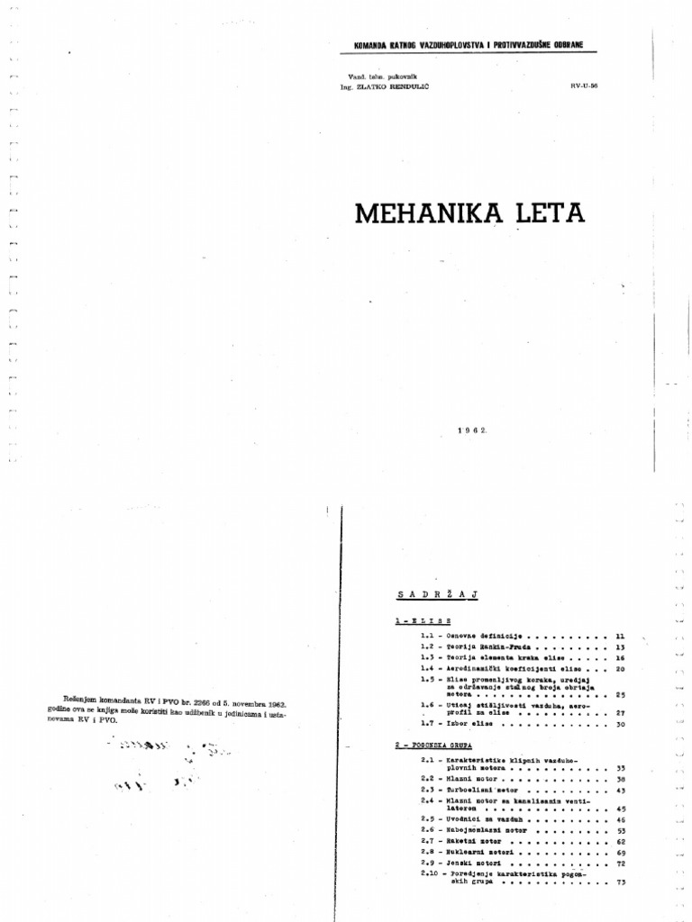 Rendulic Zlatko Mehanika Leta 1962 | PDF