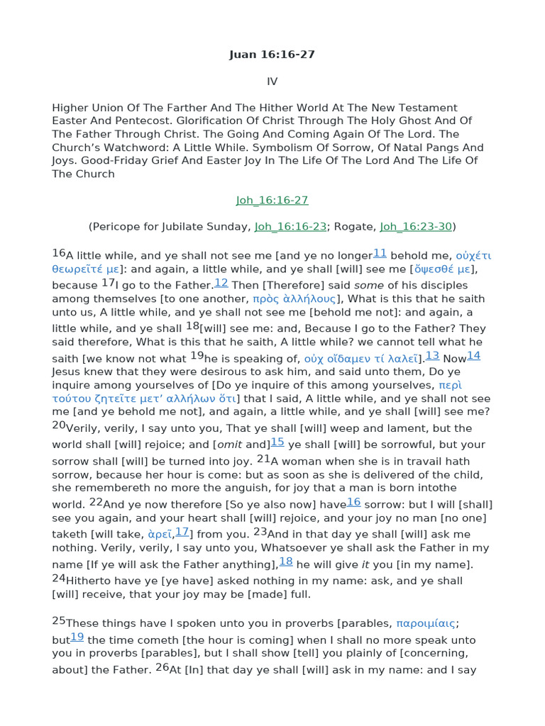Evangelio Según Juan 16 | PDF | God The Father | Jesus