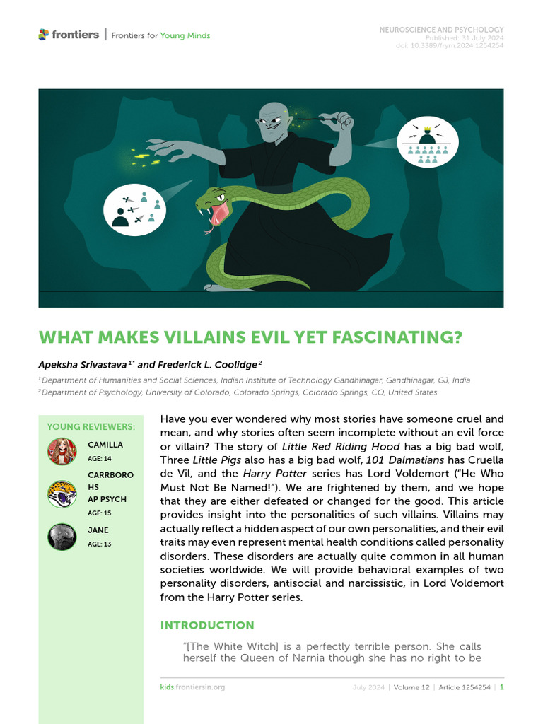 Understanding Villains: Psychology Insights | PDF | Psychology | Harry ...