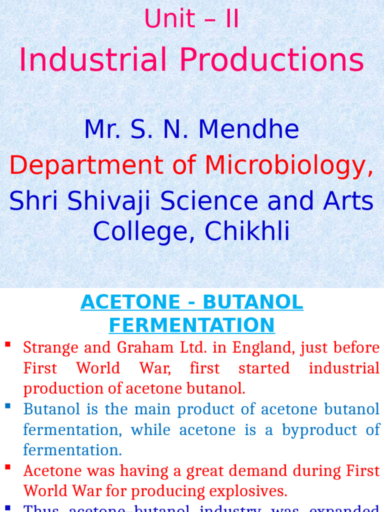Acetone-Butanol Fermentation Process | PDF | Fermentation | Glycolysis
