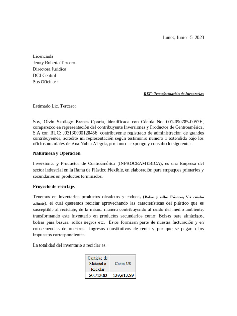 Carta Destruccion Material | PDF | Reciclaje | El plastico