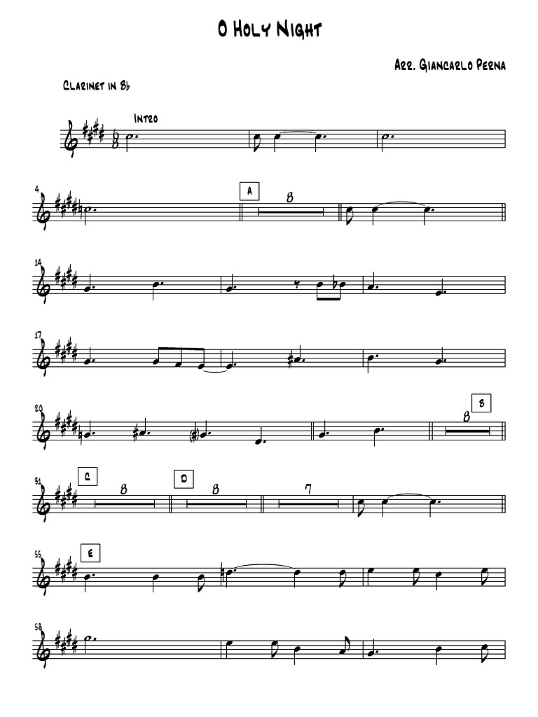 O Holy Night (Clarinet) | PDF