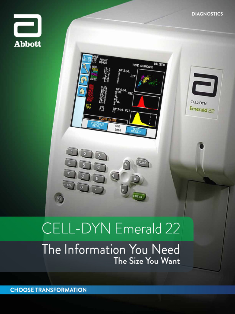 Abbott Cell-Dyn Emerald 22 5 Part CBC Machine | PDF