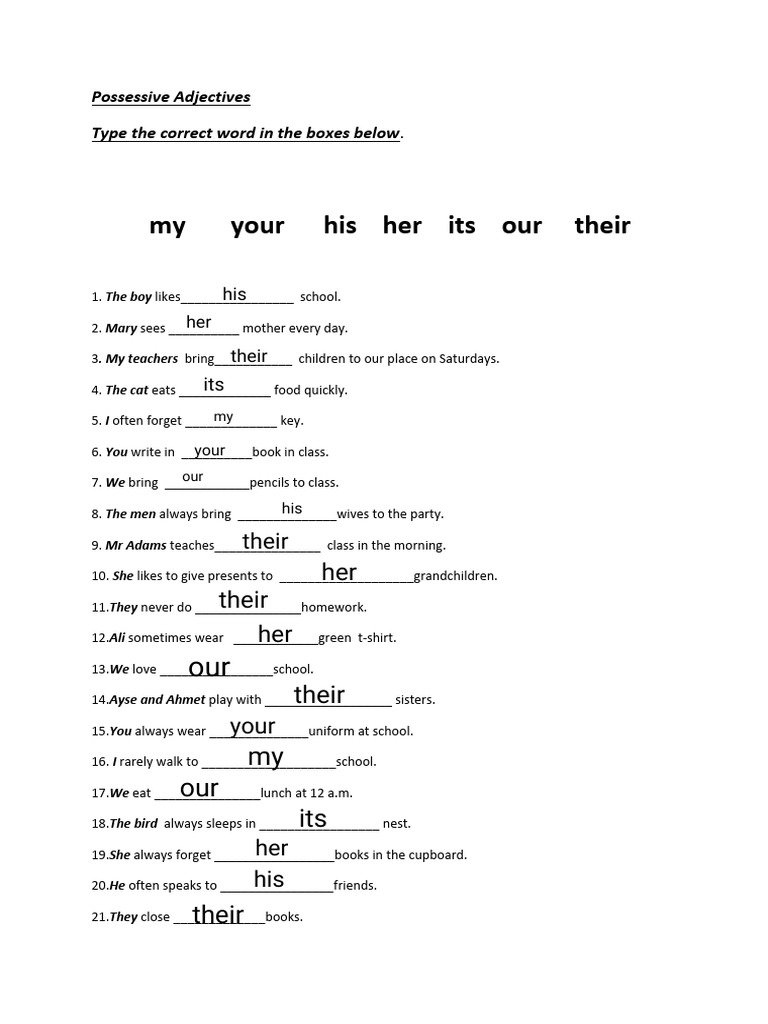 Edited - Possessive-Adjectives-Fun-Activities-Games-Grammar-Drills ...