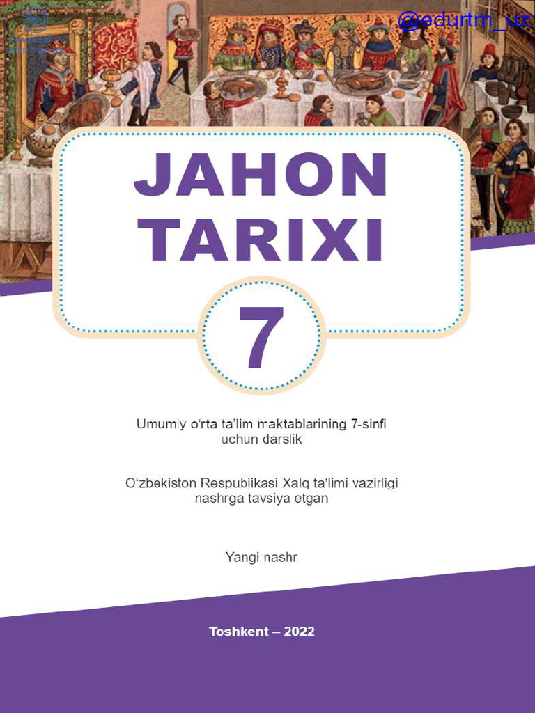 7-Sinf Jahon Tarixi. Yangi Darslik Kitob | PDF