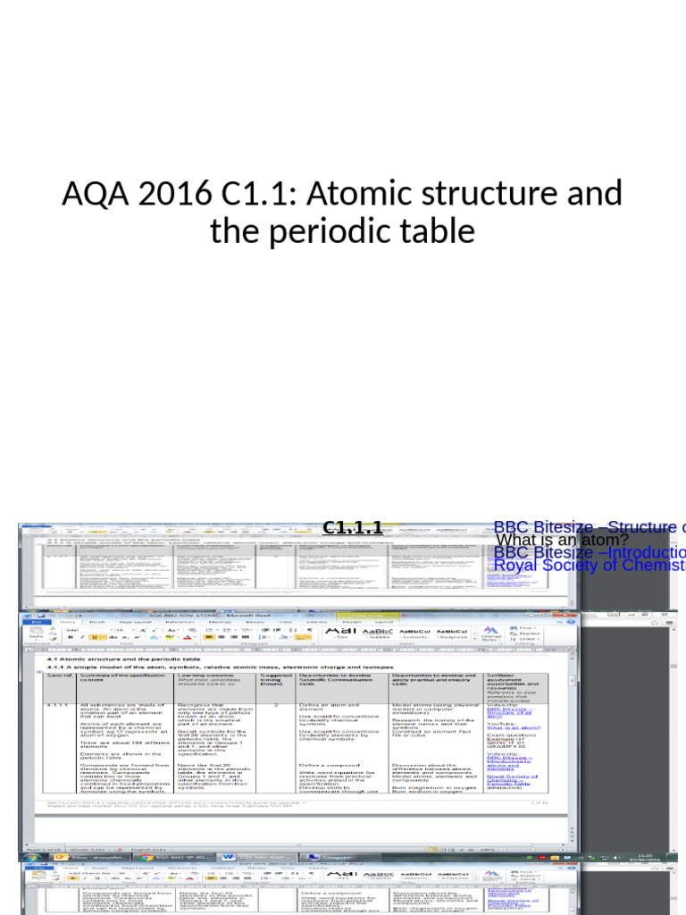C1.1-atomic-structure-(2016) | PDF | Molecules | Ion