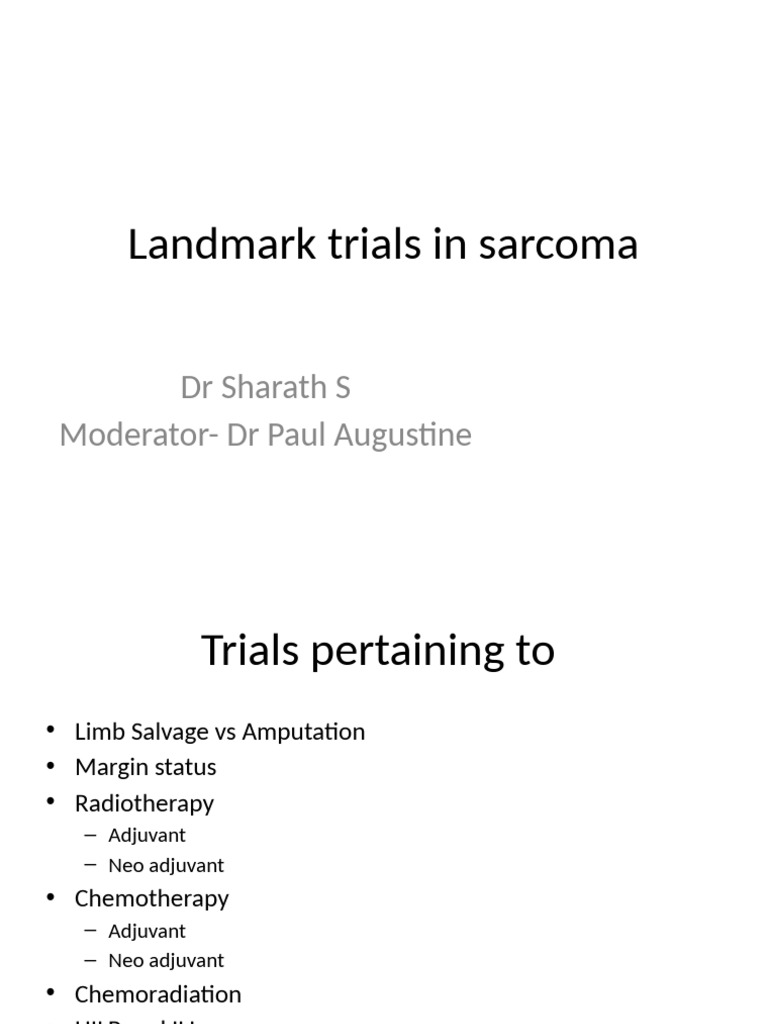 Landmark Trials in Sarcoma | PDF | Sarcoma | Radiation Therapy