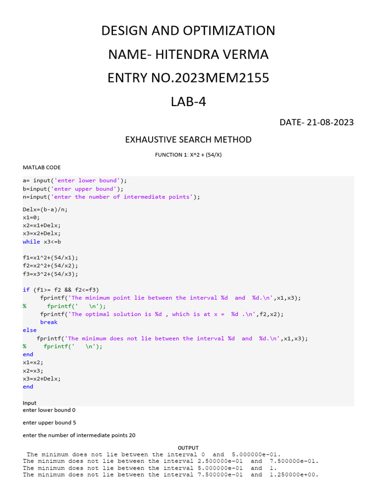 Lab4 - 2023mem2155 - Machine Design | PDF | Applied Mathematics | Computer Programming