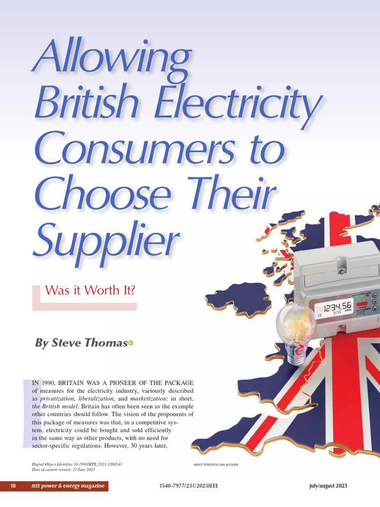 Allowing British Electricity Consumers To Choose Their Supplier Was It ...