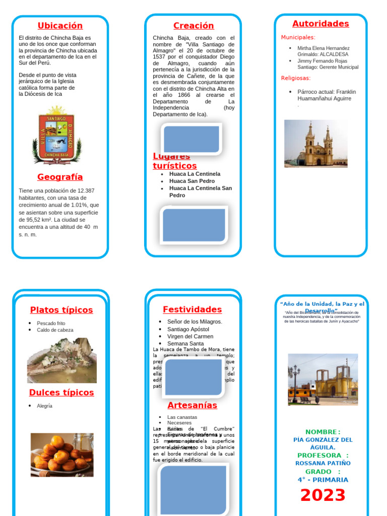 Triptico Distrito de Chincha Baja | PDF