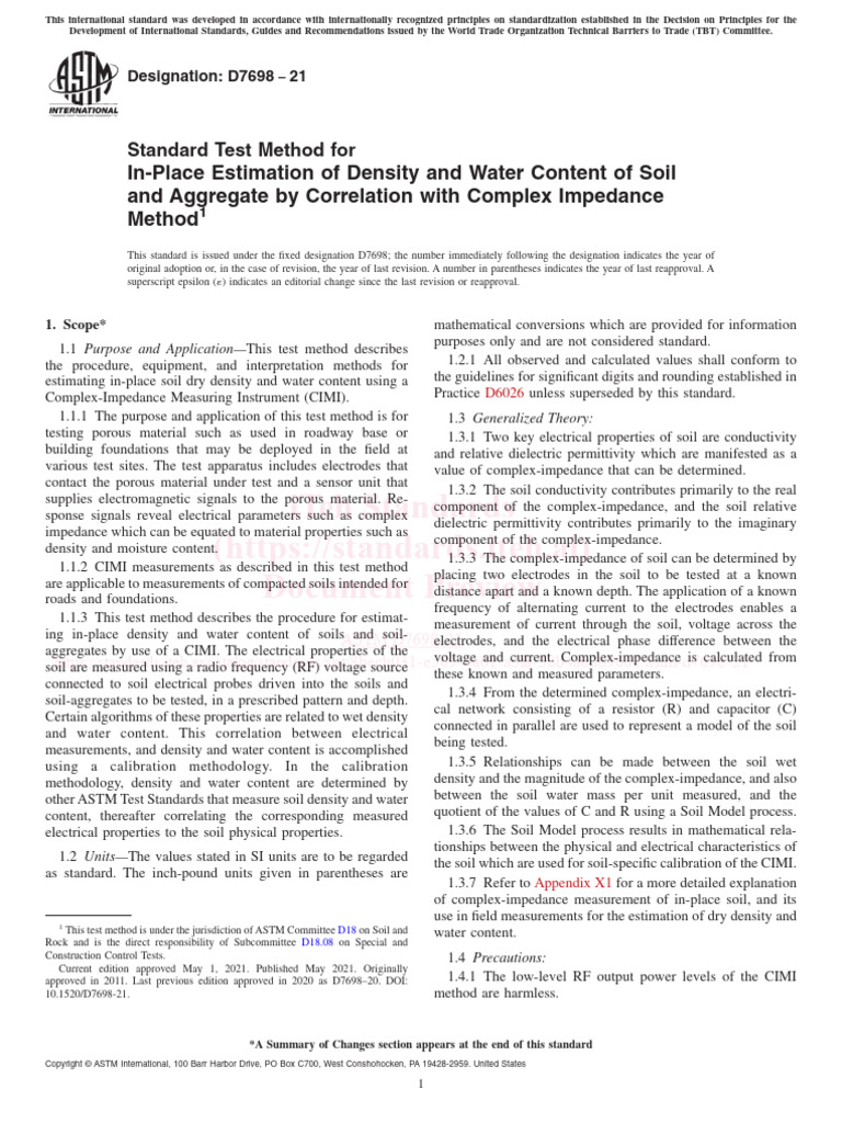 Astm D7698 21 | PDF | Electrical Impedance | Density