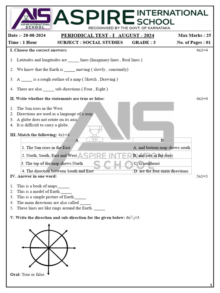 Social Studies Periodical Test 2024 | PDF | Earth | Precipitation
