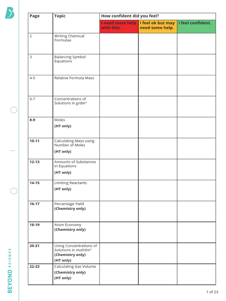 Quantitative Chemistry Worksheet | PDF | Chemical Reactions | Acid