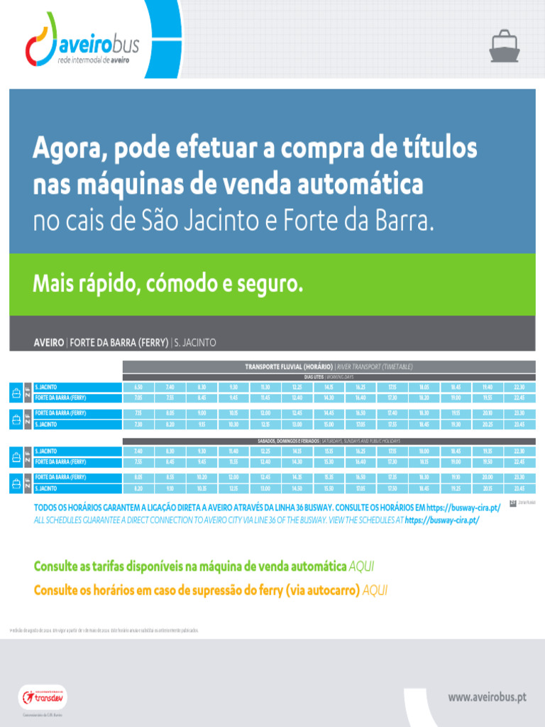 Aveiro Bus Site Info Horario Linha 297x297 l13 2409 | PDF