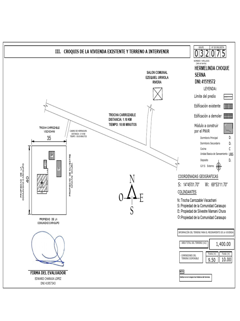 Iii. Croquis de La Vivienda Existente Y Terreno A Intervenir | PDF