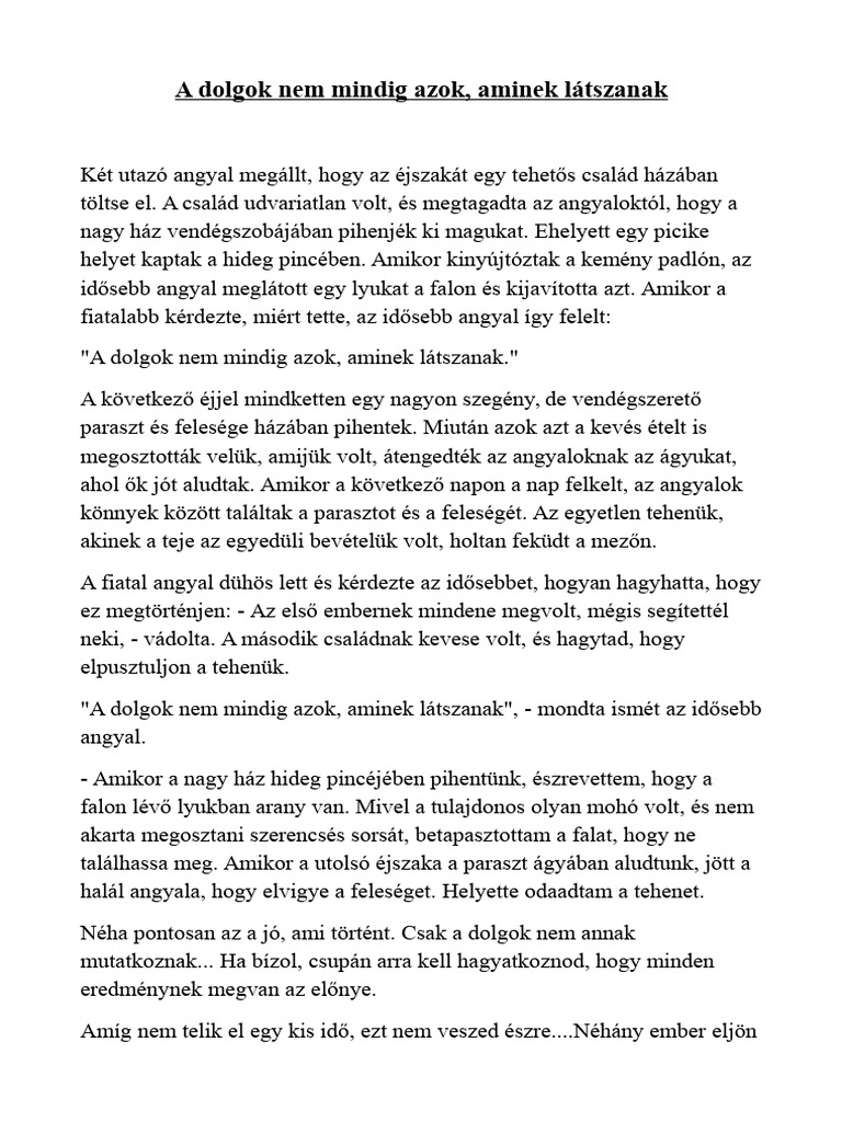 A Dolgok Nem Mindig Azok, Aminek Látszanak | PDF