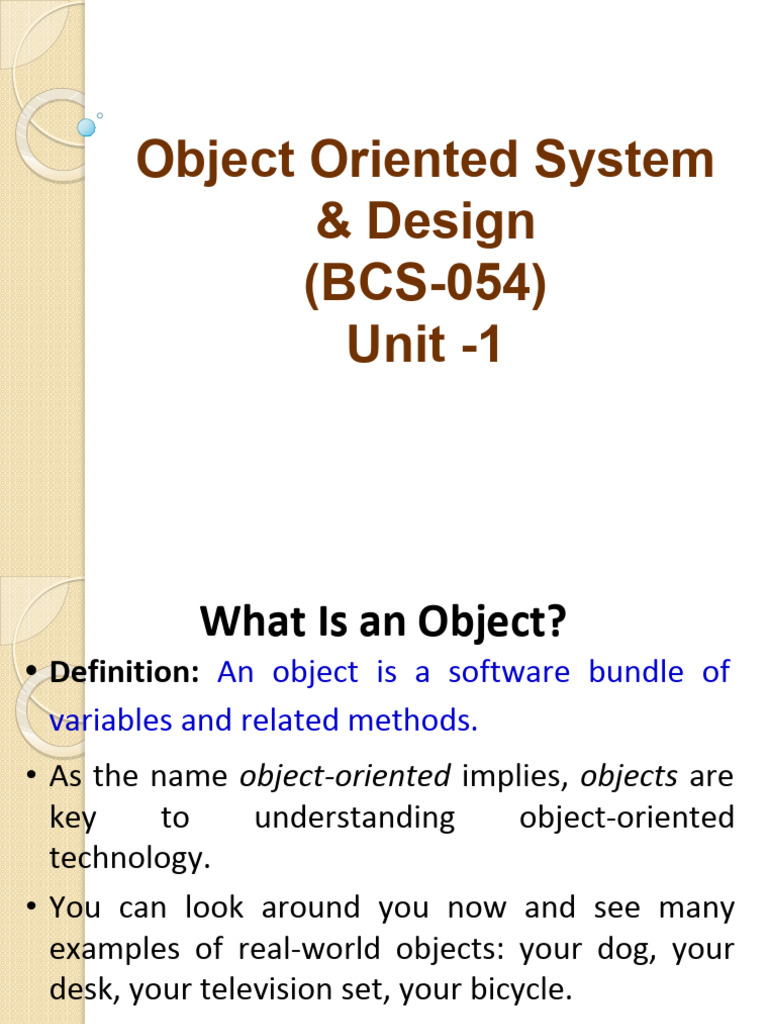 OOSD Unit 1 | PDF | Class (Computer Programming) | Inheritance (Object Oriented Programming)