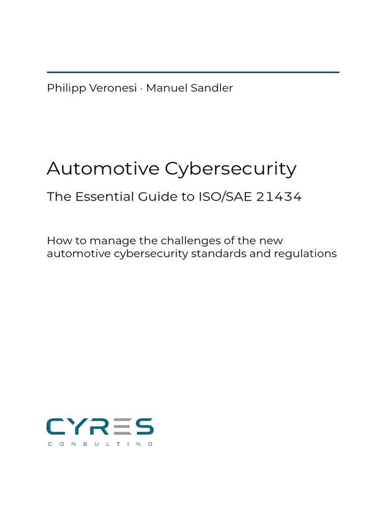 The Essential Guide To ISO SAE 21434 - Table of Contents - CYRES Consulting - 2021 - S | PDF ...