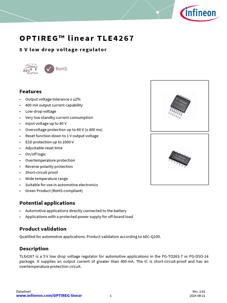 Infineon TLE4267 DataSheet v02 - 61 EN | PDF | Capacitor | Electrical Network