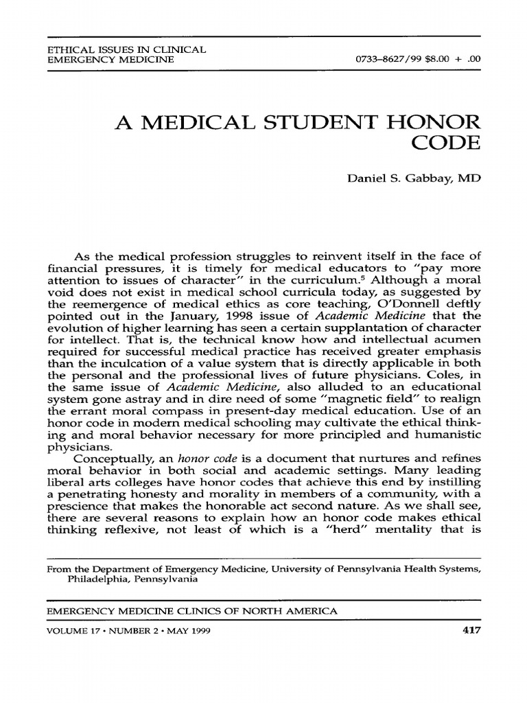 A-MEDICAL-STUDENT-HONOR-CODE_emc | PDF | Medical School | Virtue A-MEDICAL-STUDENT-HONOR-CODE_emc | PDF | Medical School | Virtue