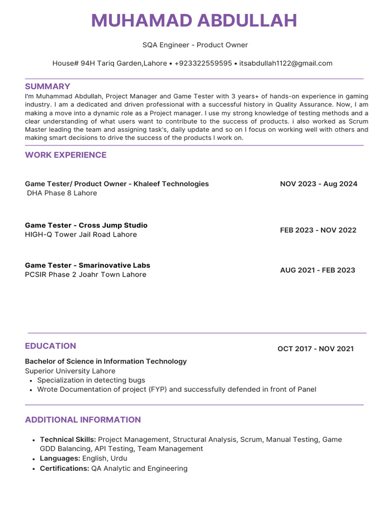 Khaleef Technologies: SQA Engineer Profile | PDF | Computers