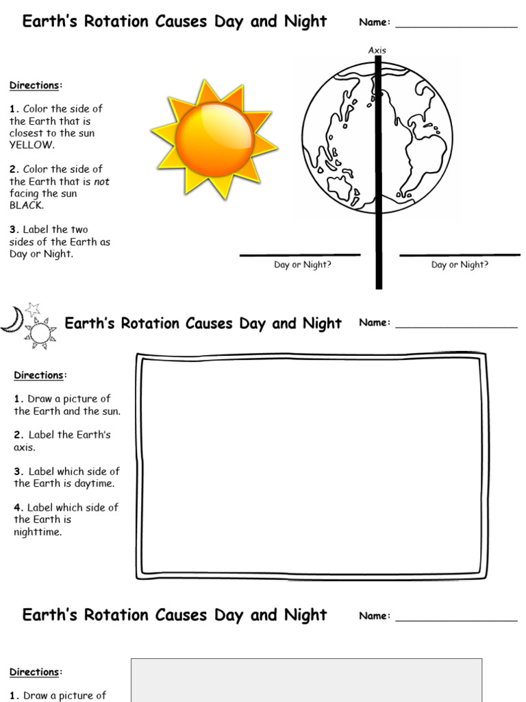 Earth's Rotation Causes Day and Night: Name | PDF | Travel | Foreign ...