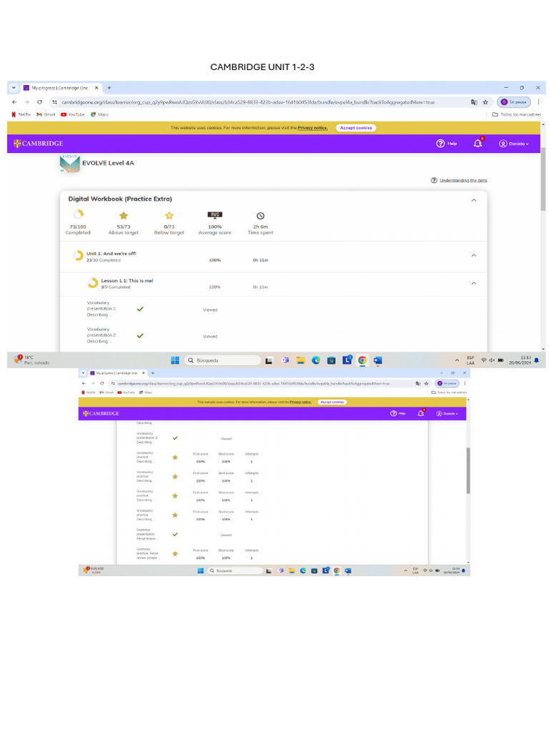 Cambridge Unit 1-2-3 | PDF