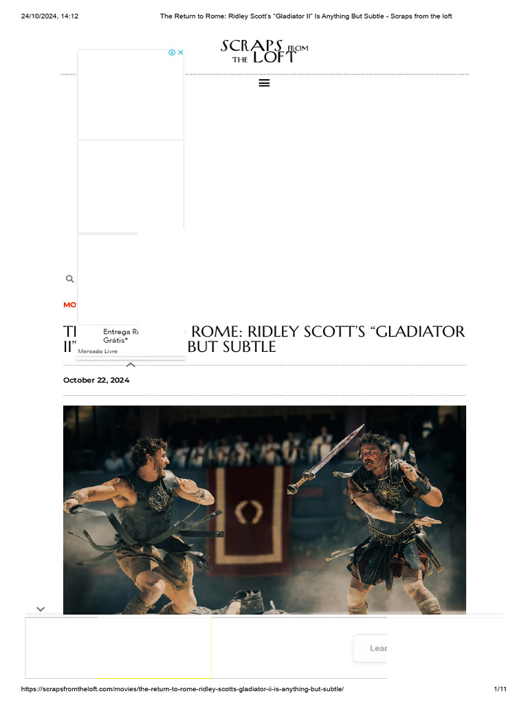 The Return To Rome - Ridley Scott's "Gladiator II" Is Anything But ...