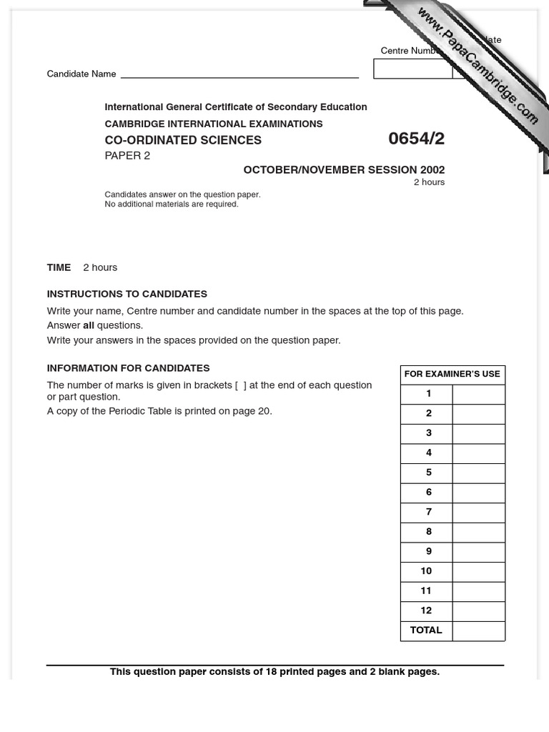 Co-Ordinated Sciences: Paper 2 | PDF | Atoms | Power Station