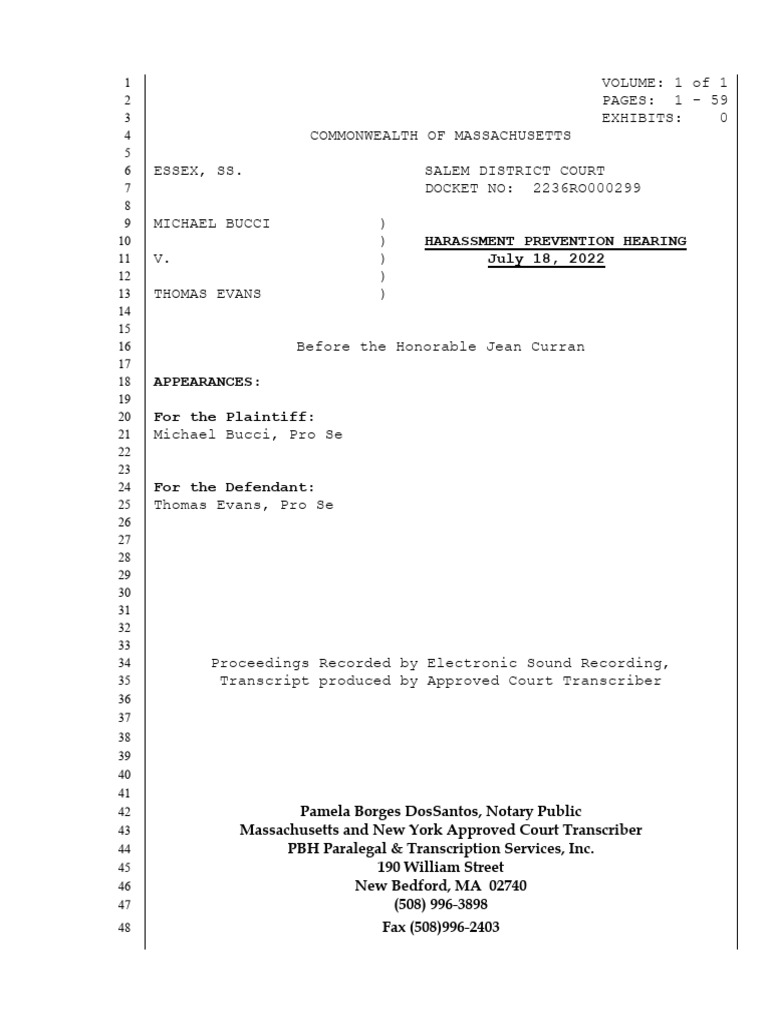 Michael Bucci Beverly Police vs. Evans 7.18.22 | PDF | Complaint | Justice
