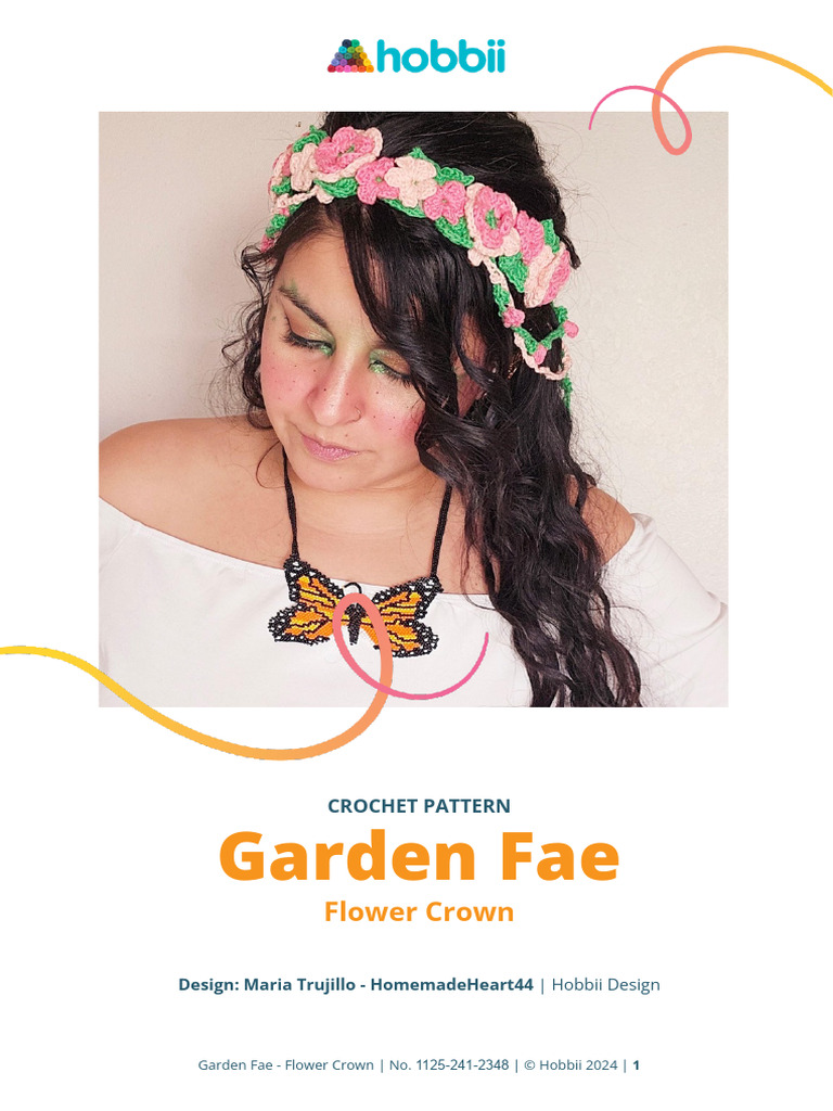 Crochet Garden Fae Flower Crown Pattern | PDF | Crochet | Needlework