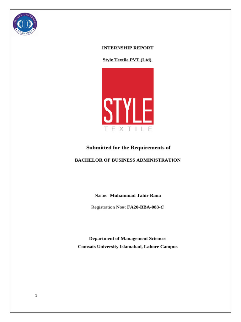 Final Internship Report latest updated | PDF | Textiles | Supply Chain