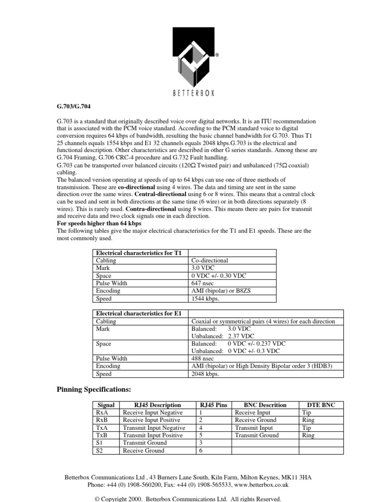 G703 G704 | PDF | Electrical Engineering | Digital Technology