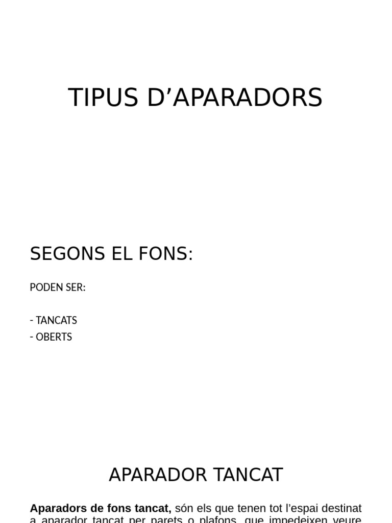 Tipus D'aparadors | PDF