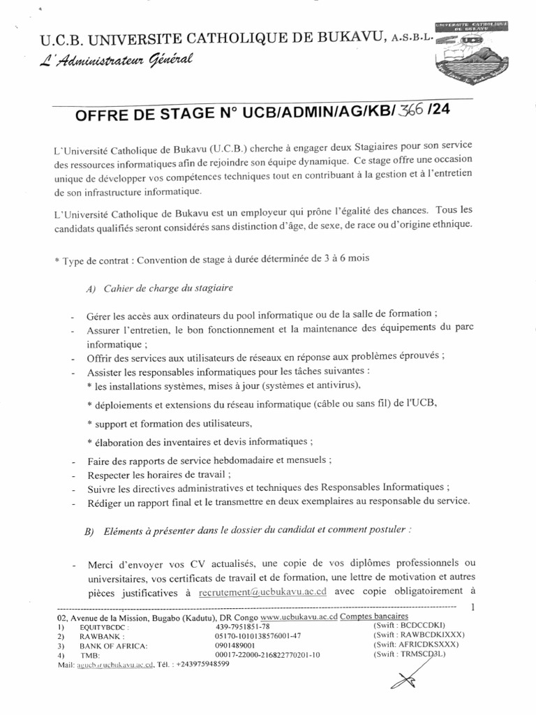 Offre Stage Ucb - 094607 | PDF