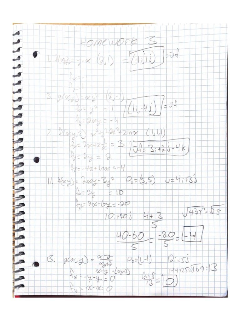 Calc 4 Homework 3 | PDF