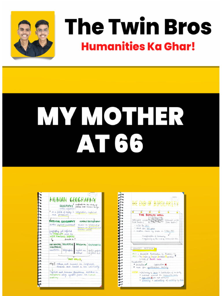 My Mother at 66 Notes by The Twin Bros | PDF