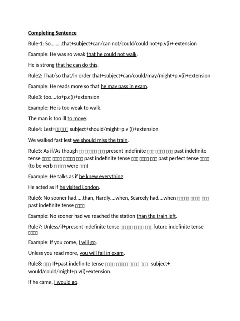 Completing Sentence | PDF | Grammatical Tense | Language Families