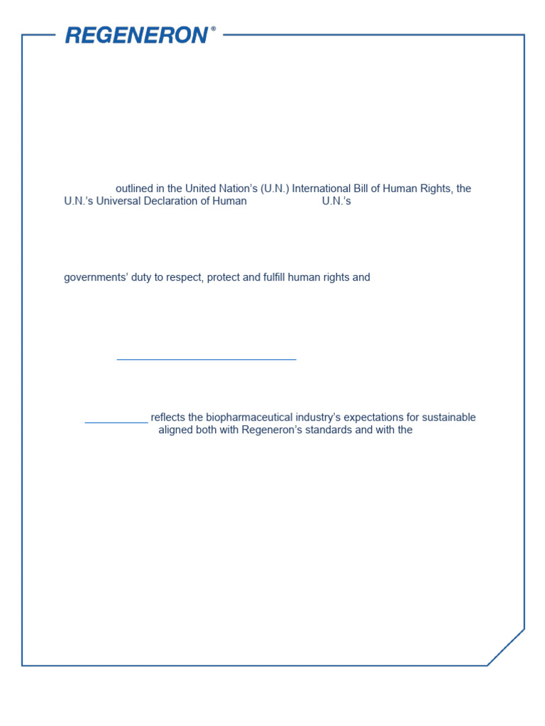 Regeneron Position Statement on Human Rights Clean | PDF | Human Rights ...