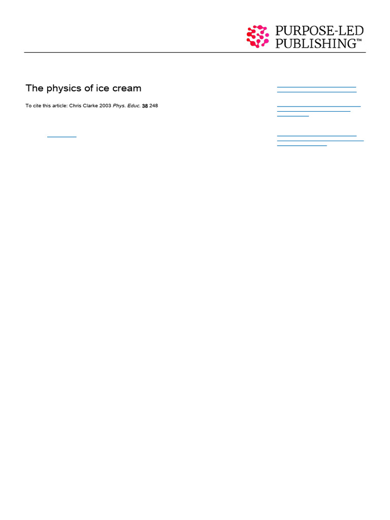 The physics of ice cream | PDF | Ice Cream | Ice