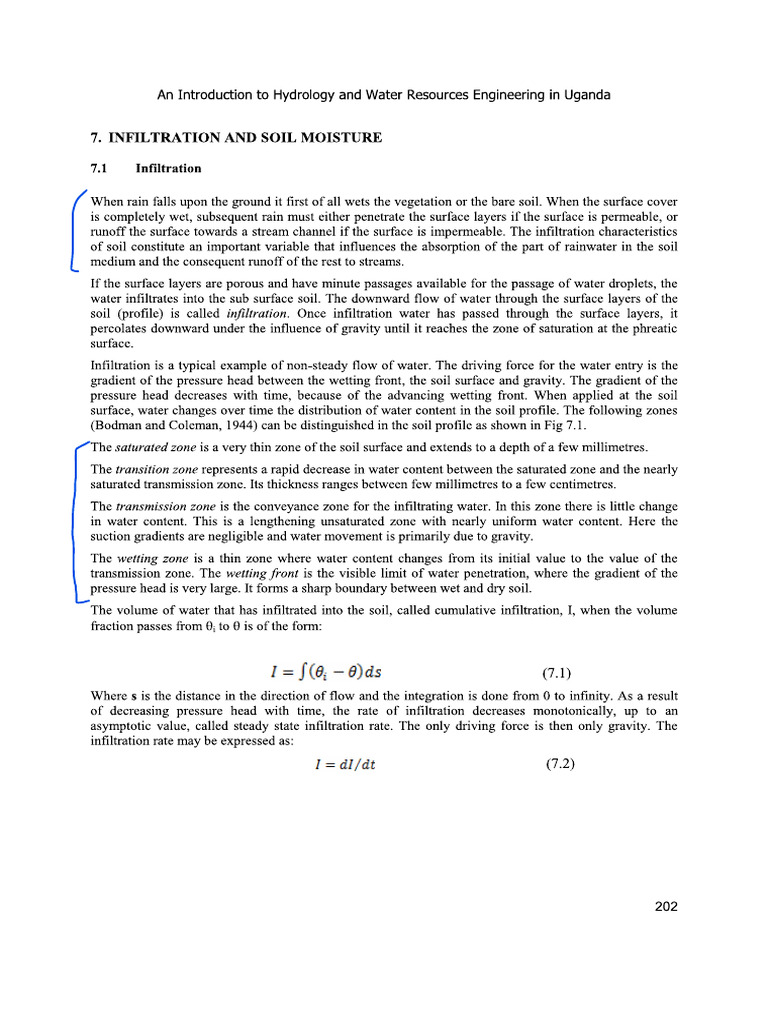 Chapter 7. Infiltration and Soil Moisture | PDF | Earth Sciences ...