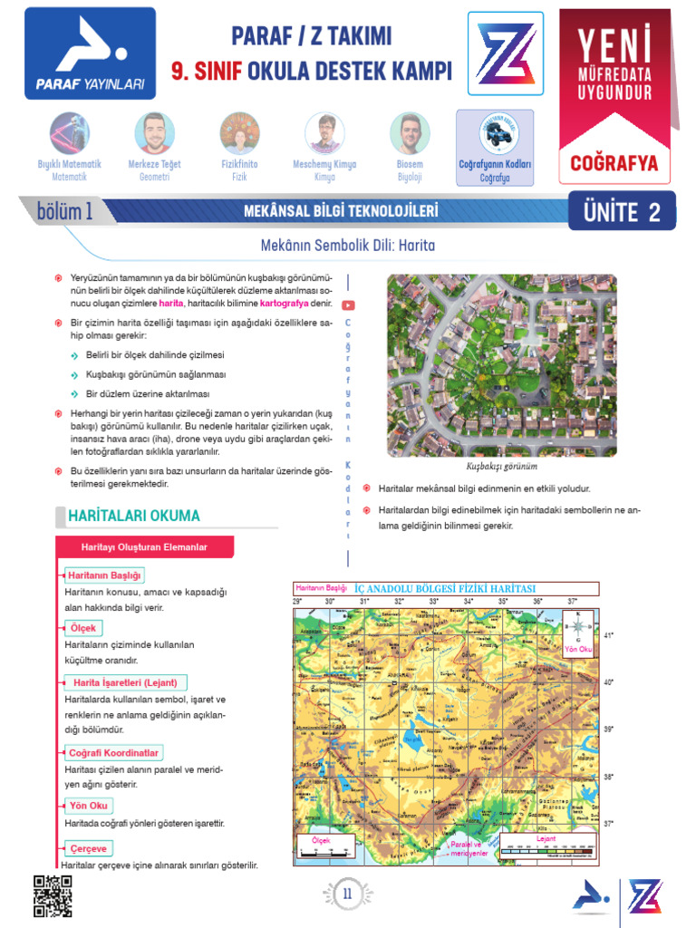 Harita Okuma Harita Turleri Ve Cografi Koordinatlar 9 Sinif Cografya Yeni Mufredat | PDF