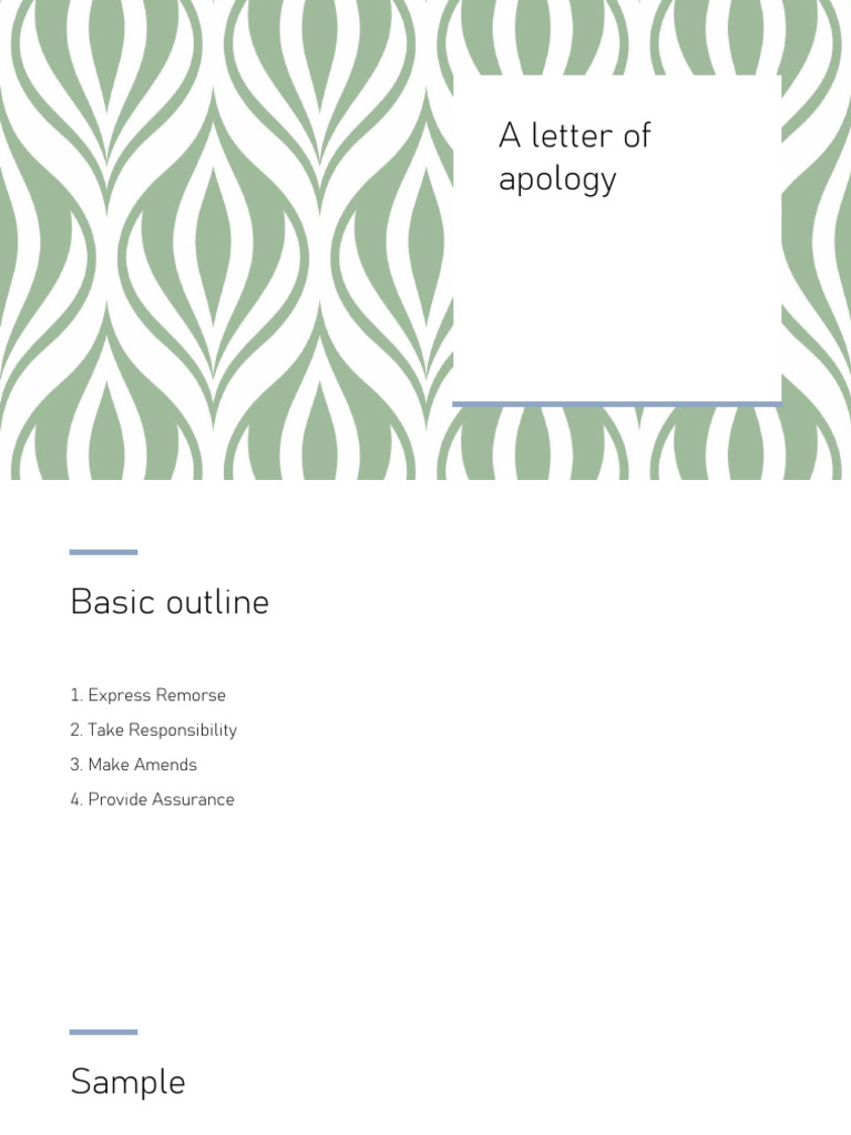 A letter of apology | PDF