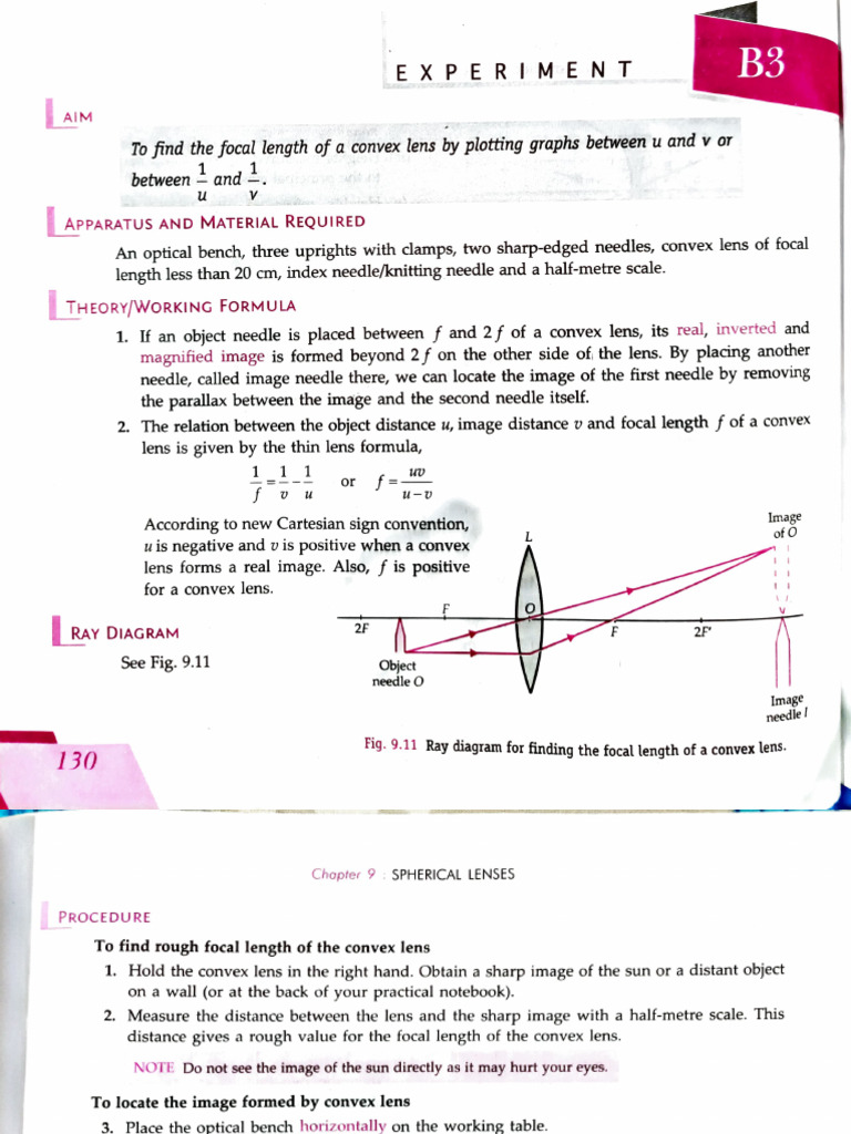 Physics Practical Section-B | PDF | Optics | Cartesian Coordinate System