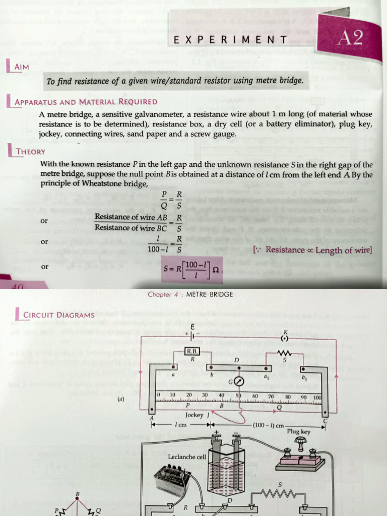 Meter Bridge Experiment Procedure | PDF | Electrical Resistance And ...