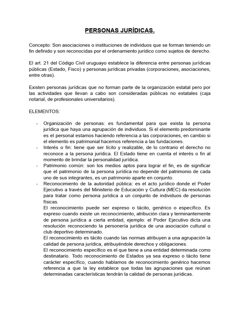 Personas Jurídicas | PDF | Bienes (Ley) | Sociedad de responsabilidad limitada